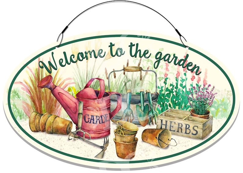 Garden Welcome Sign, Aluminum Metal Garden Decor - Etsy