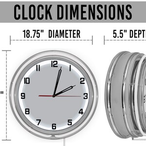 Vintage 1950's Diner Neon Clock, Cafe Diner 19" Double Neon Clock ...