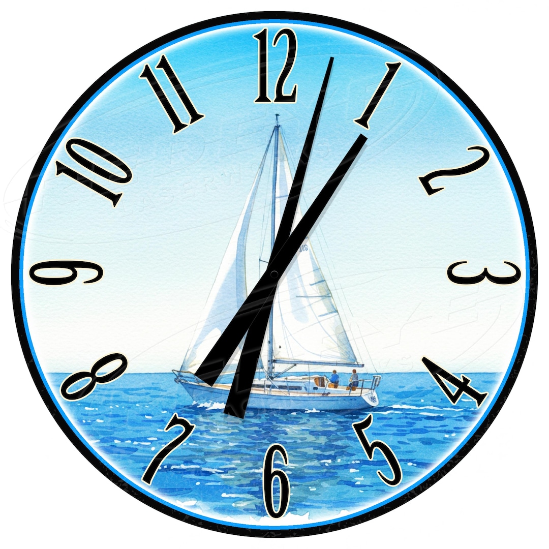 Nautical Sailing Wall Clock, Sailboat Clocks, Boating Clock, Voyaging ...