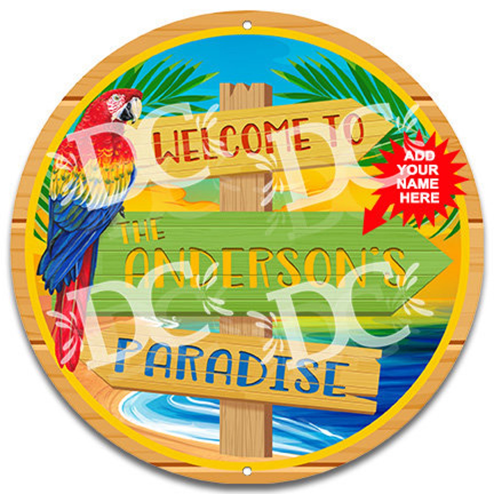 Beach Paradise Personalized Sign Custom Beach Signs Beach | Etsy