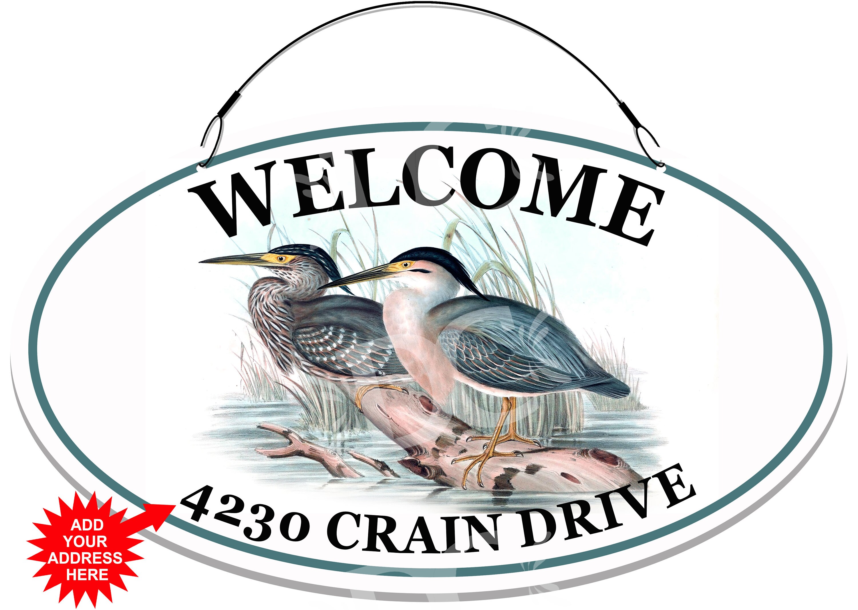 Crane Birds Themed Metal House Sign Cranes Birds Décor Signs - Etsy