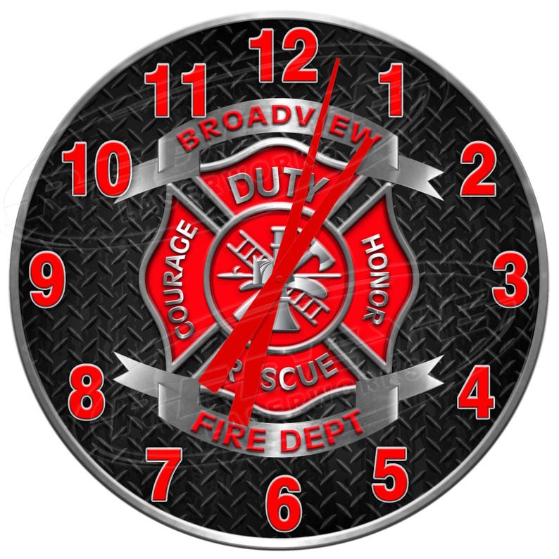 Personalized Firefighter Wall Clock: Fire Station Decor - Etsy