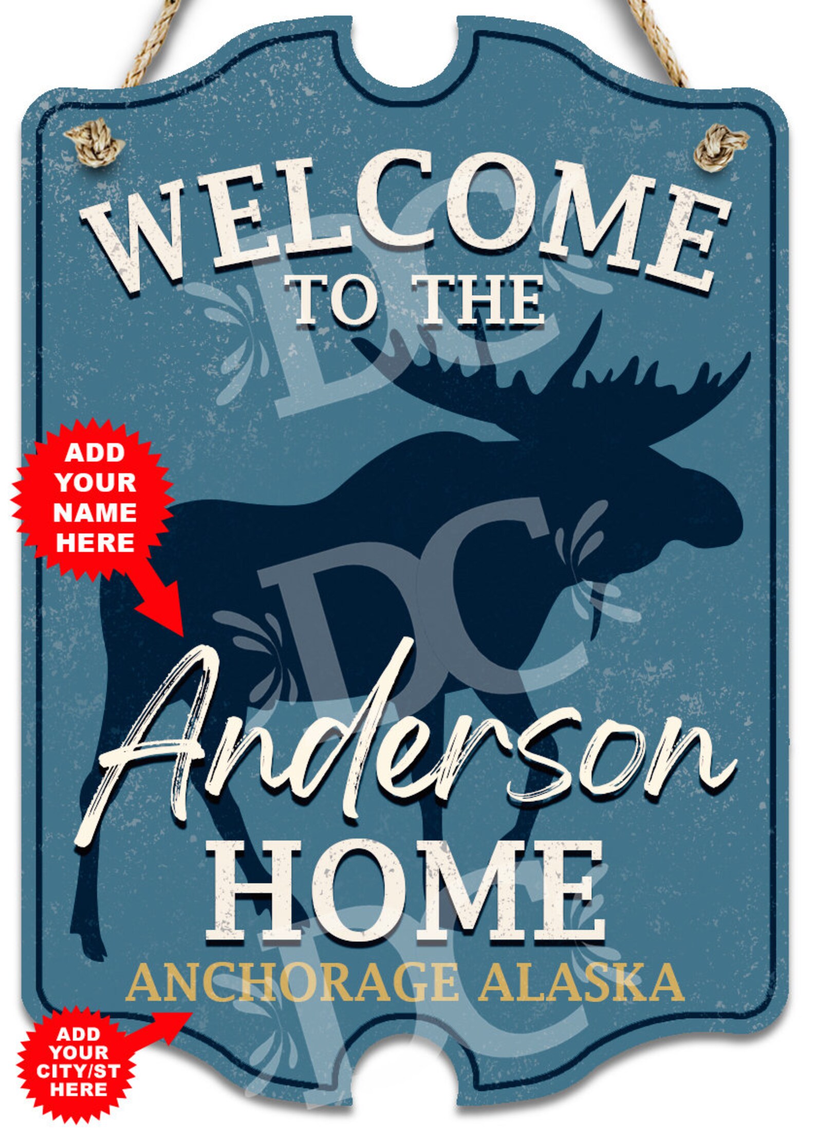 Moose Cabin Welcome Sign, House Warming Decor, Moose Themed Welcome ...