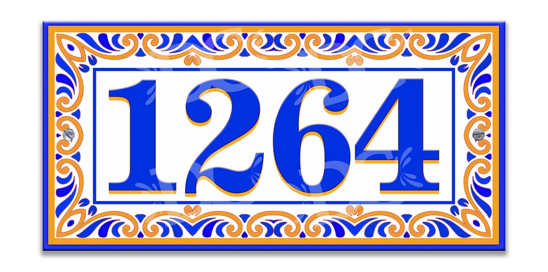 Elegant Filigree Themed Ceramic House Numbers, Floral Themed Ceramic ...