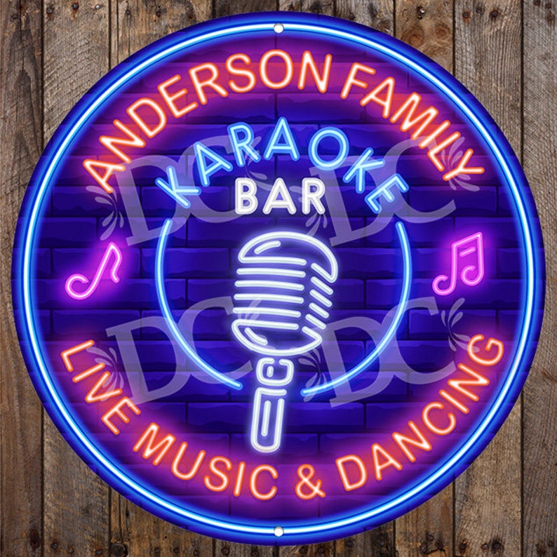 Karaoke Custom Sign Family Karaoke Garage Sign Customized - Etsy