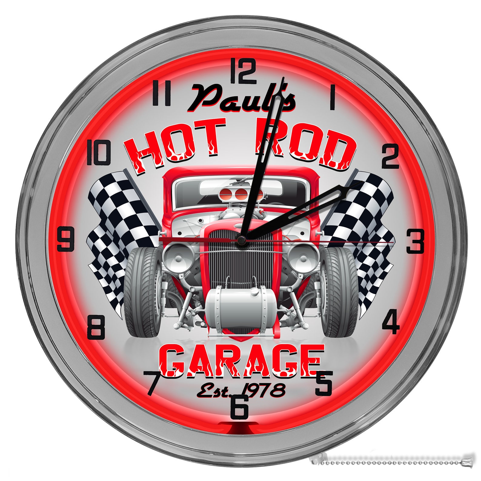 Hot Rod Garage Customized Hang up 16 in Wall Clock Garage | Etsy