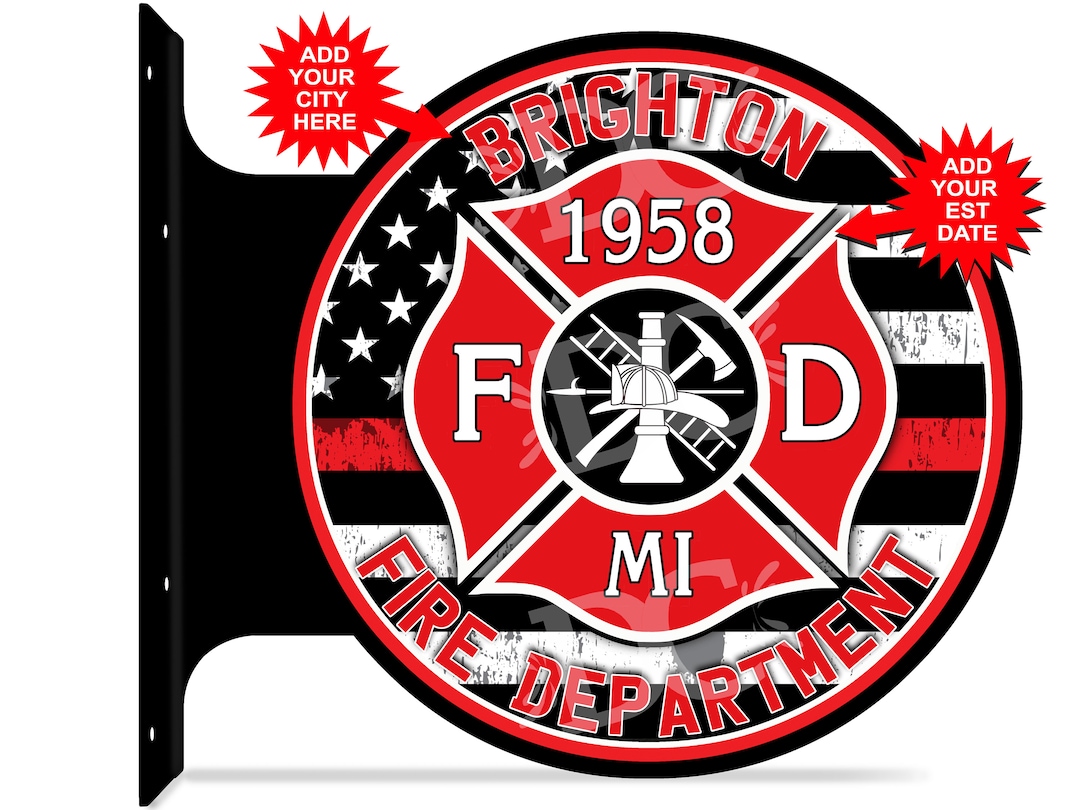 Firefighter Decor Double Sided Sign, Fire Station Decor, Firefighter ...