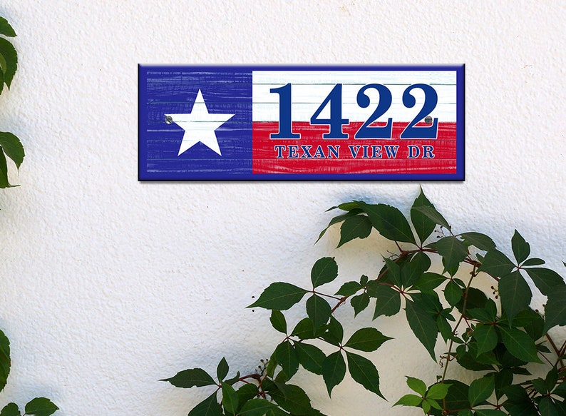 Texas Flag House Number Sign: Handmade Ceramic Door Decor - Etsy