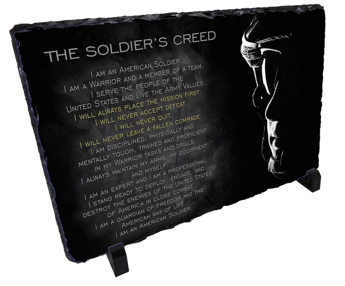 Soldier's Creed Stone Plaque, Army Recognition Award - Etsy