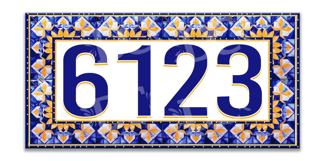 Italian Ceramic Address Tile: Lemon Mediterranean House Numbers - Etsy