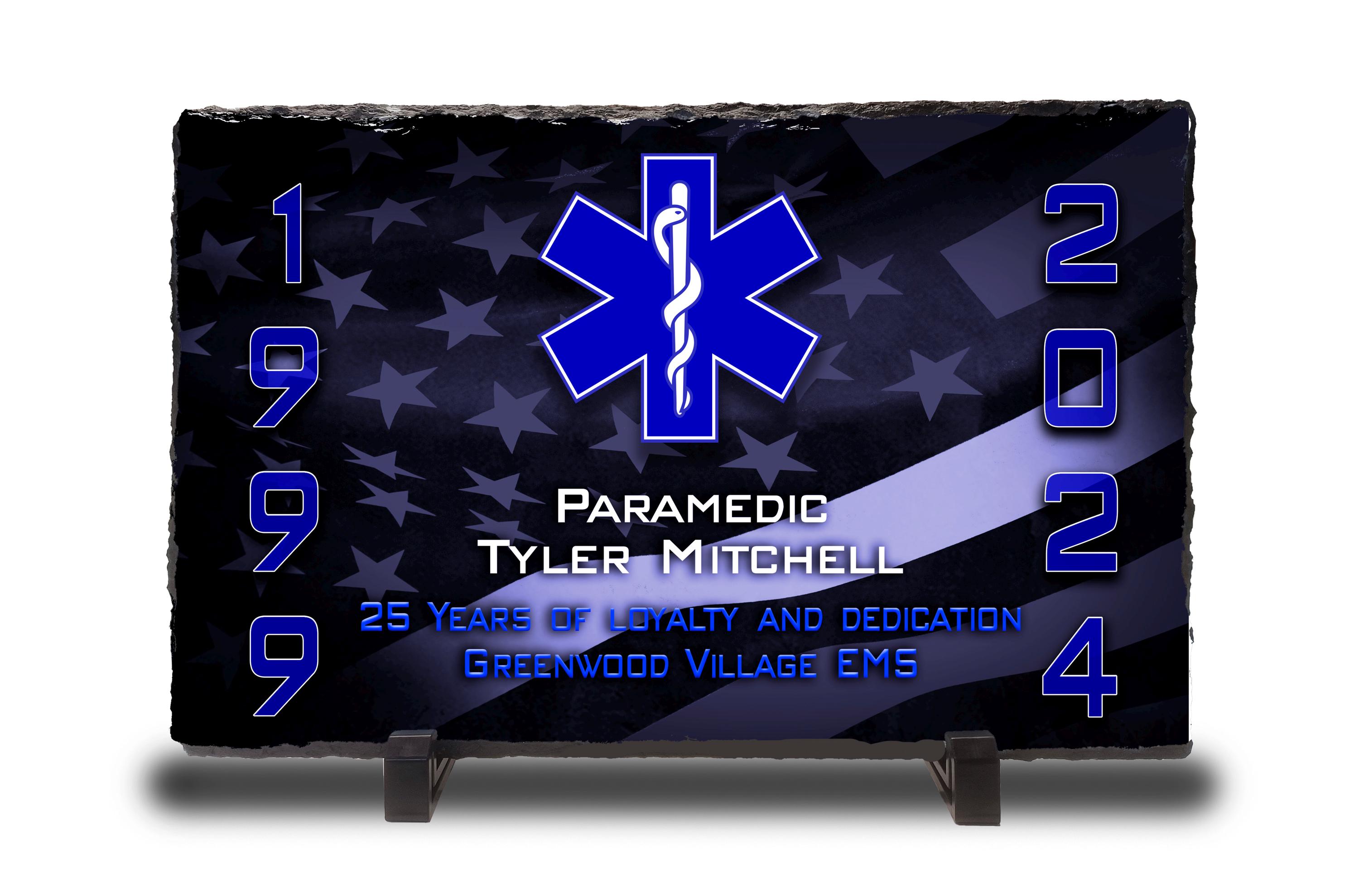 Personalized EMT EMS Retirement Slate Plaque: Flag Award - Etsy
