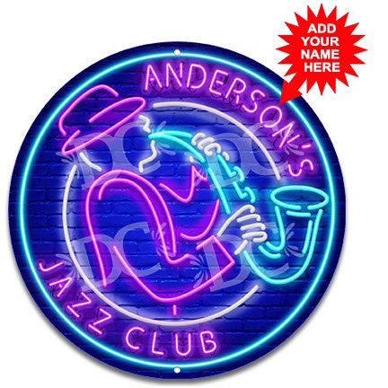 Jazz Club Neon Themed Custom Sign Jazz Bar Signs Night Club - Etsy