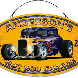 Hot Rod Garage Metal Sign, Garage Décor Signs, Muscle Car Garage Signs ...