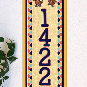 Aztec Turtle Themed Ceramic House Number, Sea Turtle Custom House ...