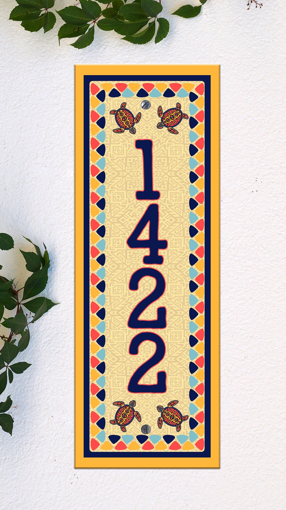 Aztec Turtle Themed Ceramic House Number Sea Turtle Custom - Etsy