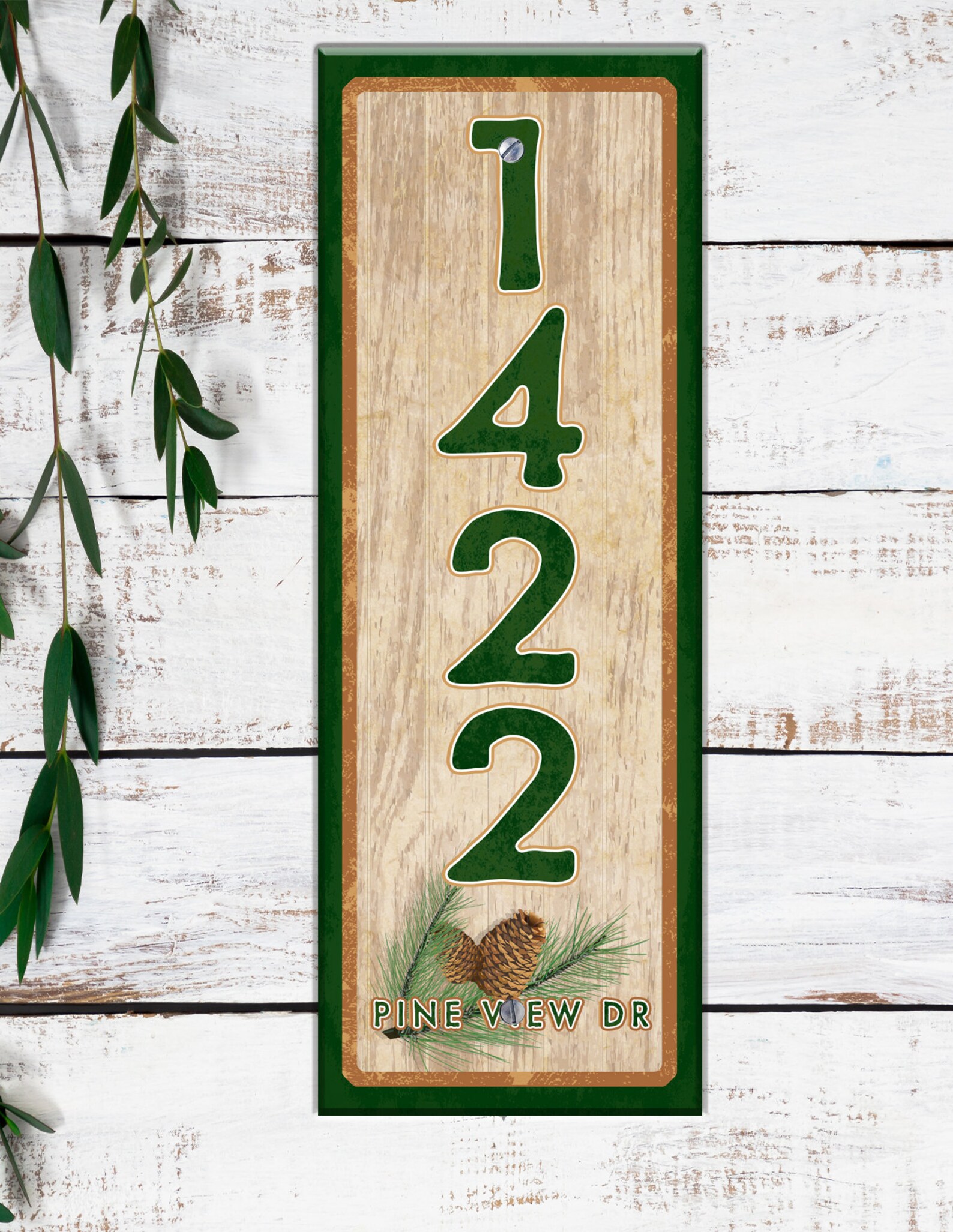 Pine Tree Themed Ceramic House Numbers Pine Branch Welcome | Etsy