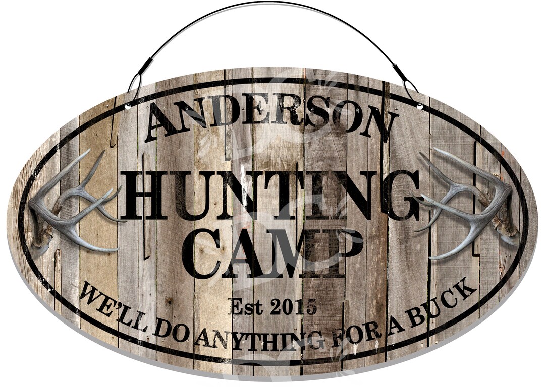 Hunting Camp Sign, Hunting Décor Signs, Deer Camp Signs, Custom Deer ...