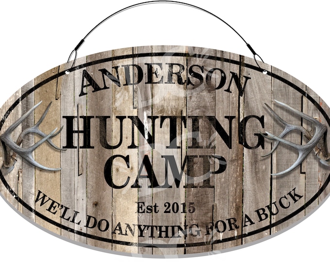 Hunting Camp Sign, Hunting Décor Signs, Deer Camp Signs, Custom Deer ...