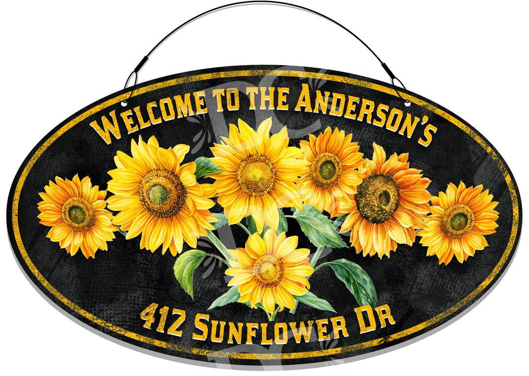 Sunflower Field Metal Personalized Sign, Sunflowers Signs, Flowers ...