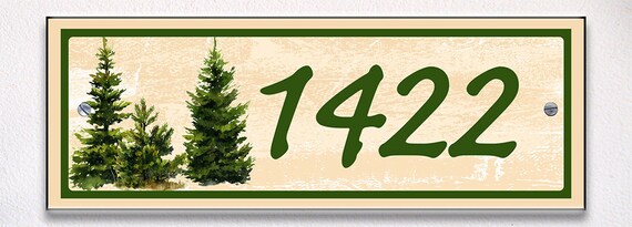 Pine Trees Themed Ceramic House Numbers Pine Forest Custom | Etsy