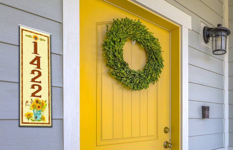 Sun Flowers Themed Ceramic House Numbers Sunflowers Floral - Etsy