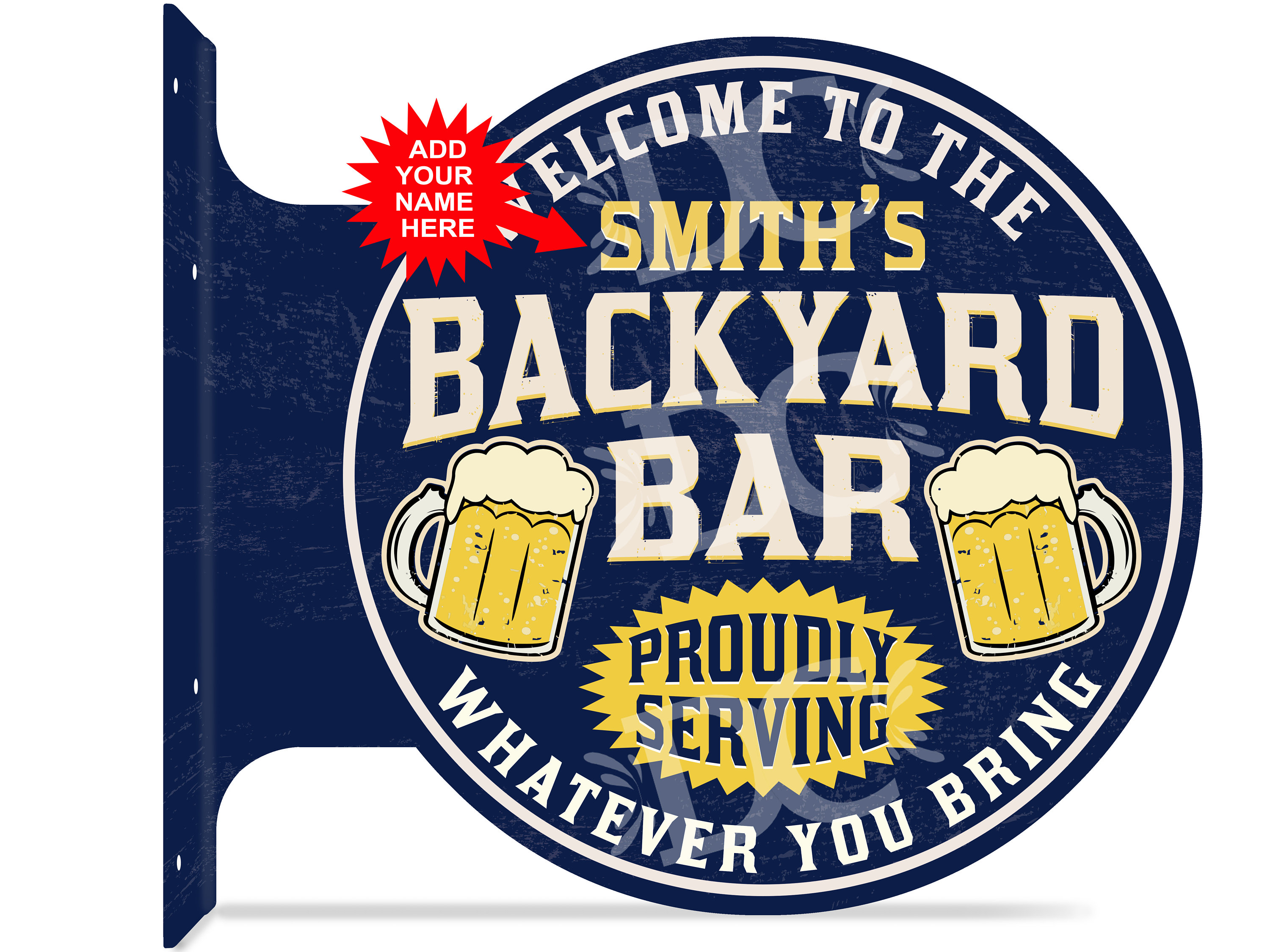 Personalized Backyard Bar Sign: Double Sided Patio Decor - Etsy