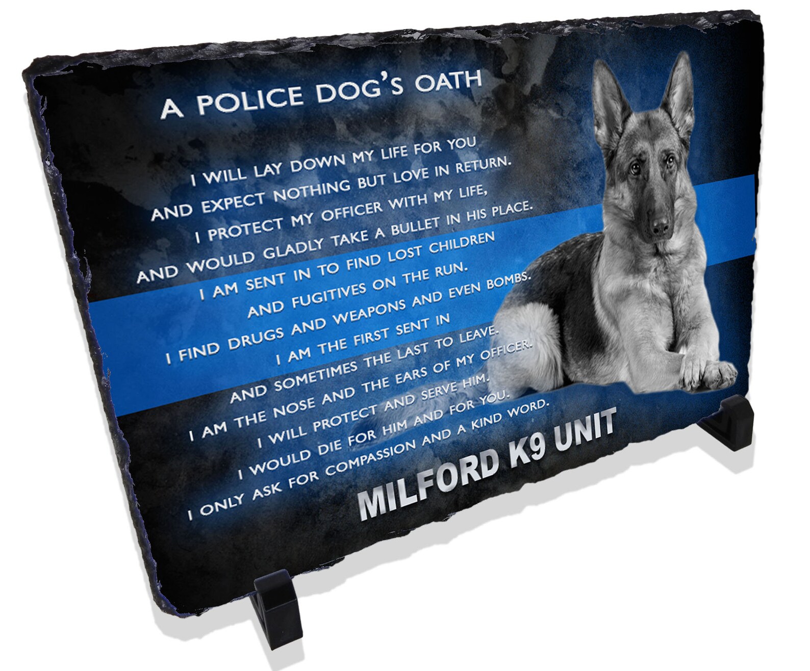 Personalized Police K9 Memorial Slate Plaque: Dog Dedication Gift - Etsy