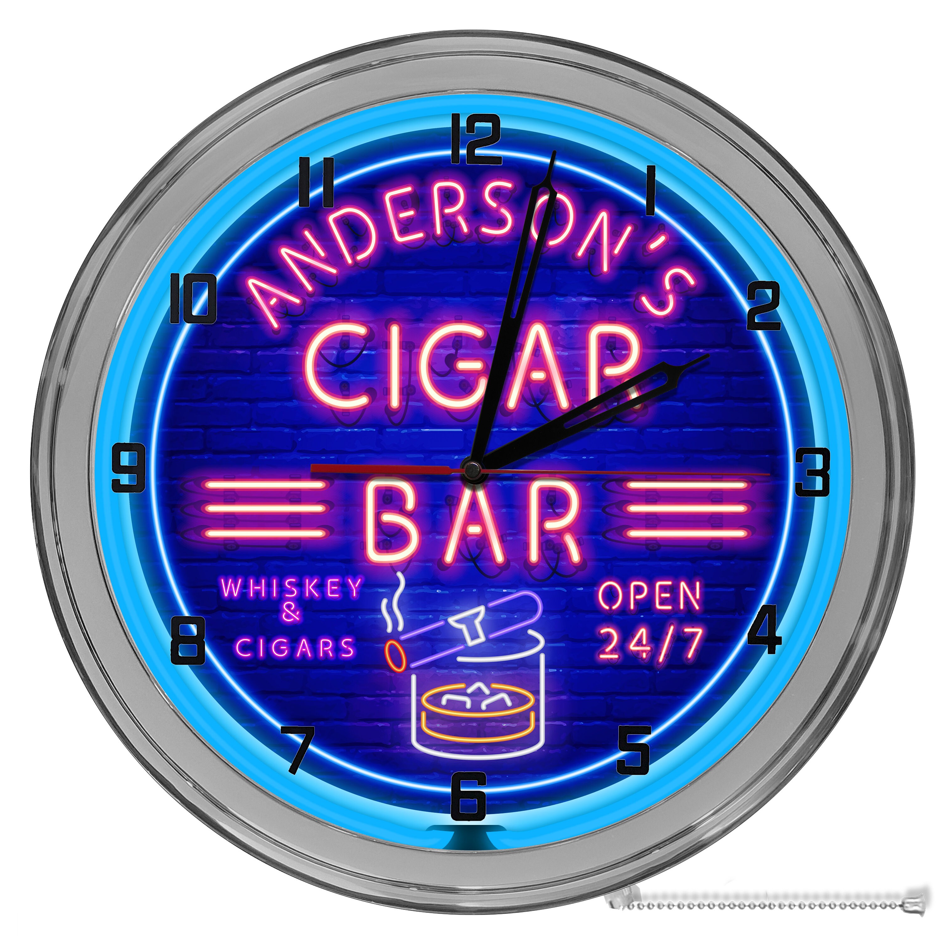 Cigar Bar 16 Neon Clock Custom Burboun Bar Clock Neon | Etsy