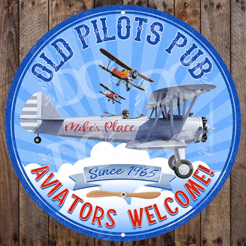 Personalized Pilots Pub Sign: Aviator Lounge Decor - Etsy