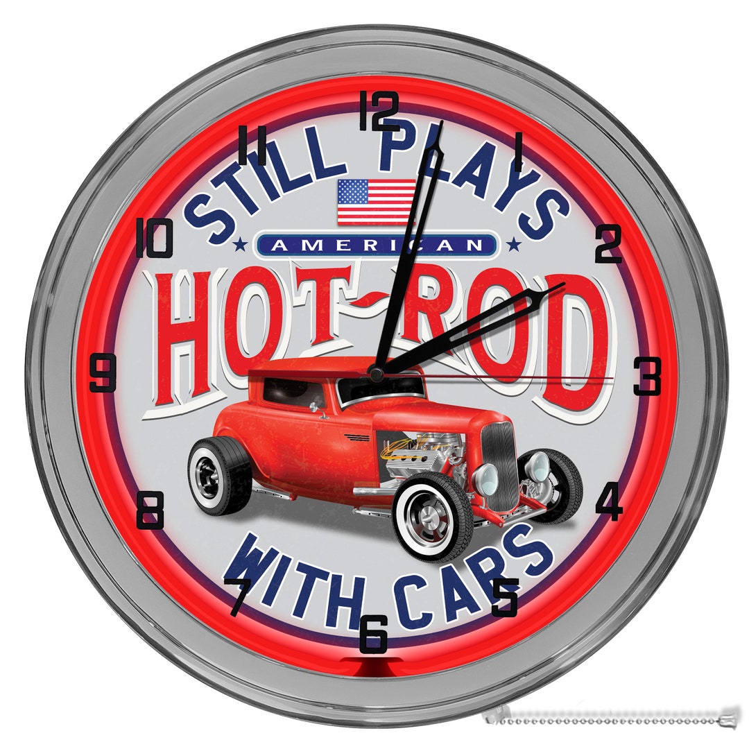 Hot Rod Cars 16 in Clocks, Still Plays With Cars Clock, Automotive ...