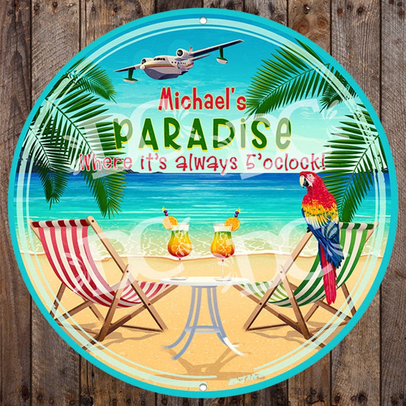 Paradise Welcome Personalized Beach Bar Tropical Beach Signs | Etsy