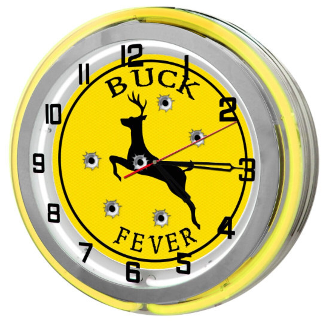 Hunting 19 Neon Sign Clocks, Deer Camp Clocks, Deer Crossing Signs ...