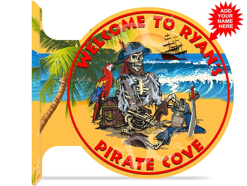 Pirate Cove Double Sided Sign Custom Beach Paradise Signs - Etsy