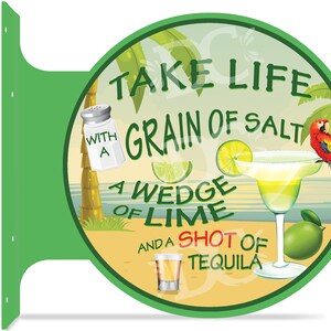 Tequila Life Double Sided Sign, Tequila Drinking Decor, Backyard Bar ...