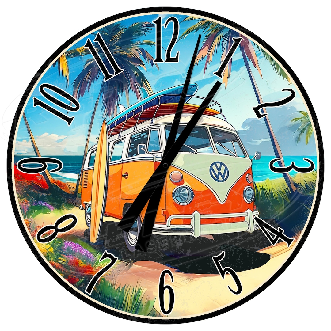 Surfing Clocks, Hawaiian Surf Clock, Big Surf Clocks, Beach Surfing ...