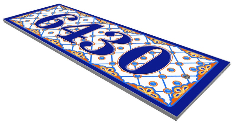 Handmade Spanish Floral Ceramic House Number Plaque: Talavera Tile Sign ...