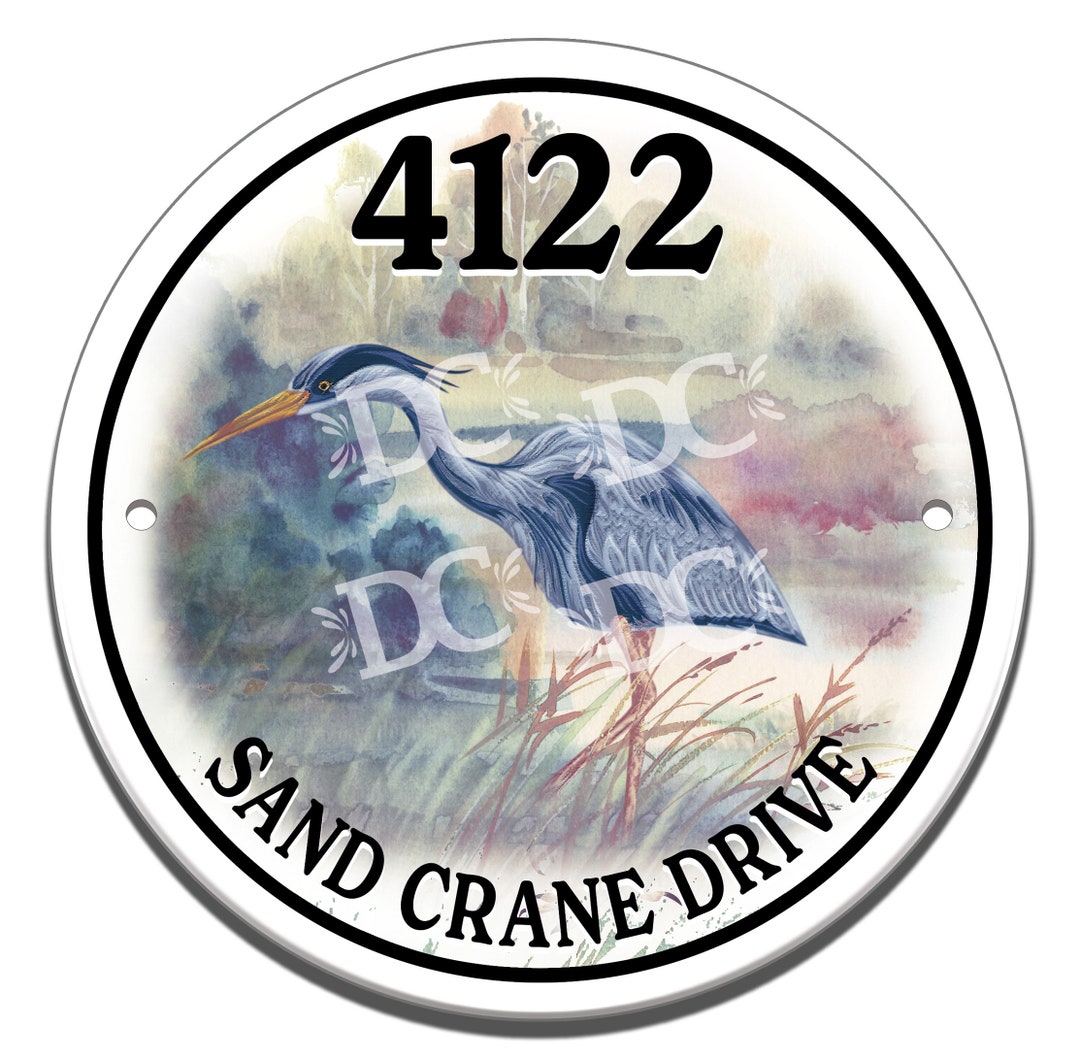 Sandhill Crane Ceramic House Number Sign: Personalized Address Tile - Etsy