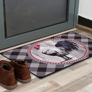 Farm Rooster Welcome Door Mat, Rooster Welcome Mats, Farm Door Mat ...