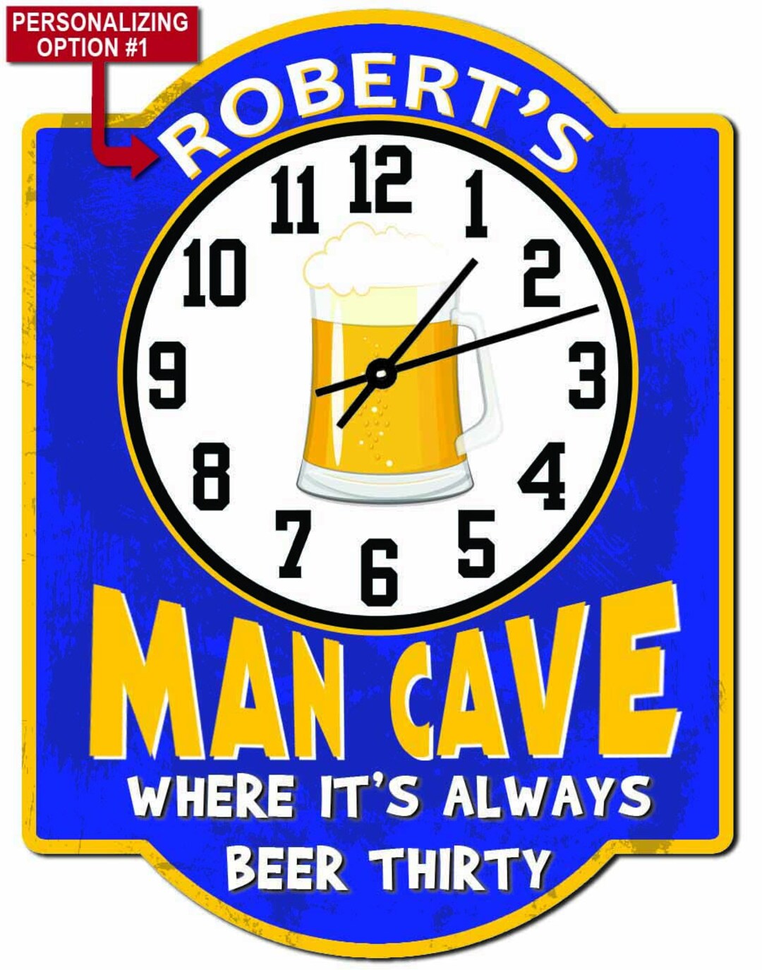 Man Cave Clock Personalized, Custom Garage Clocks, Garage Décor, Beer ...