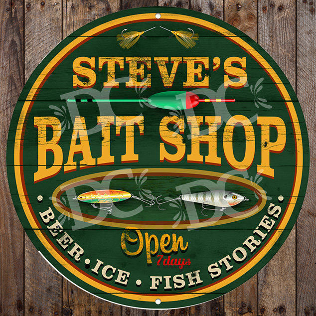 Bait Shop Customized Sign Bait Shop Signs Fishing Sign | Etsy
