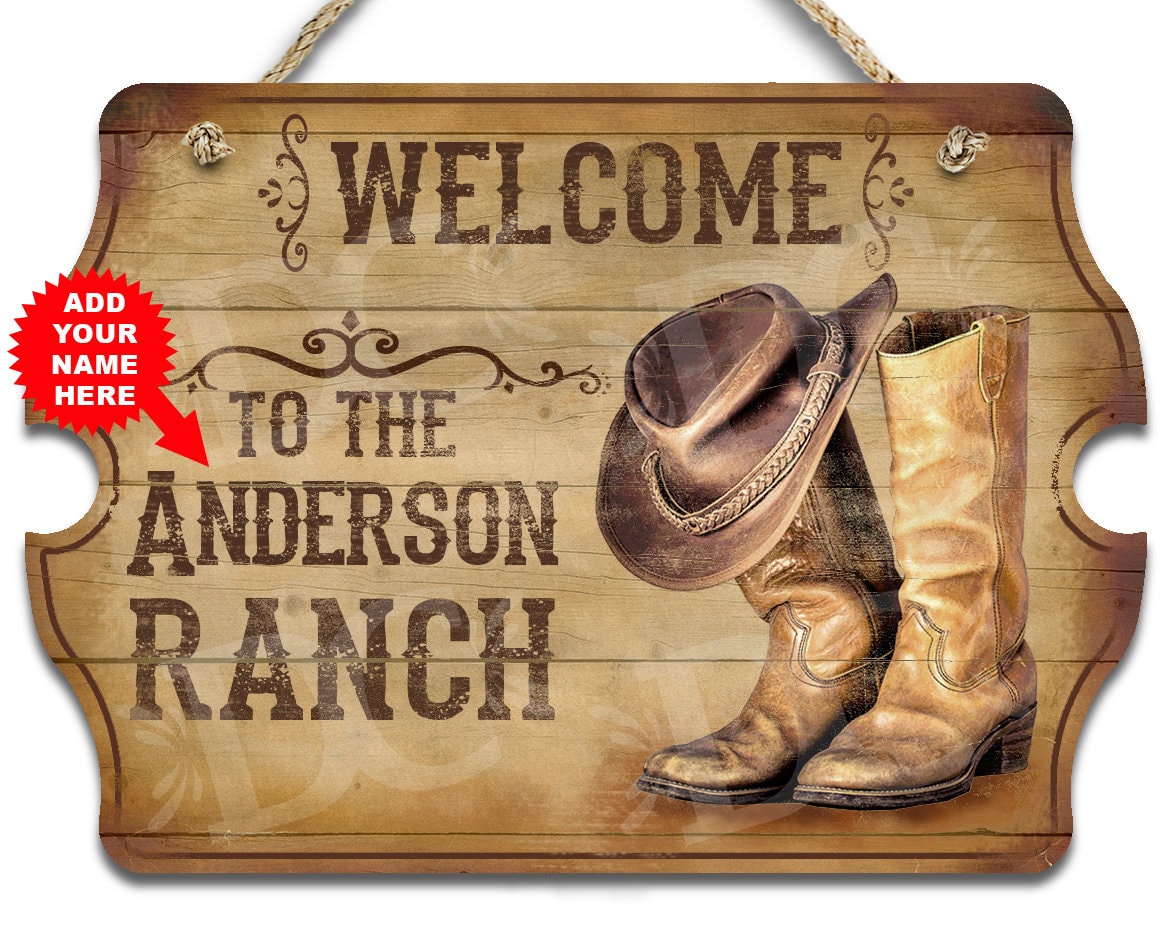 Ranch Welcome Sign Western Welcome Sign Cowboy Boots Welcome | Etsy