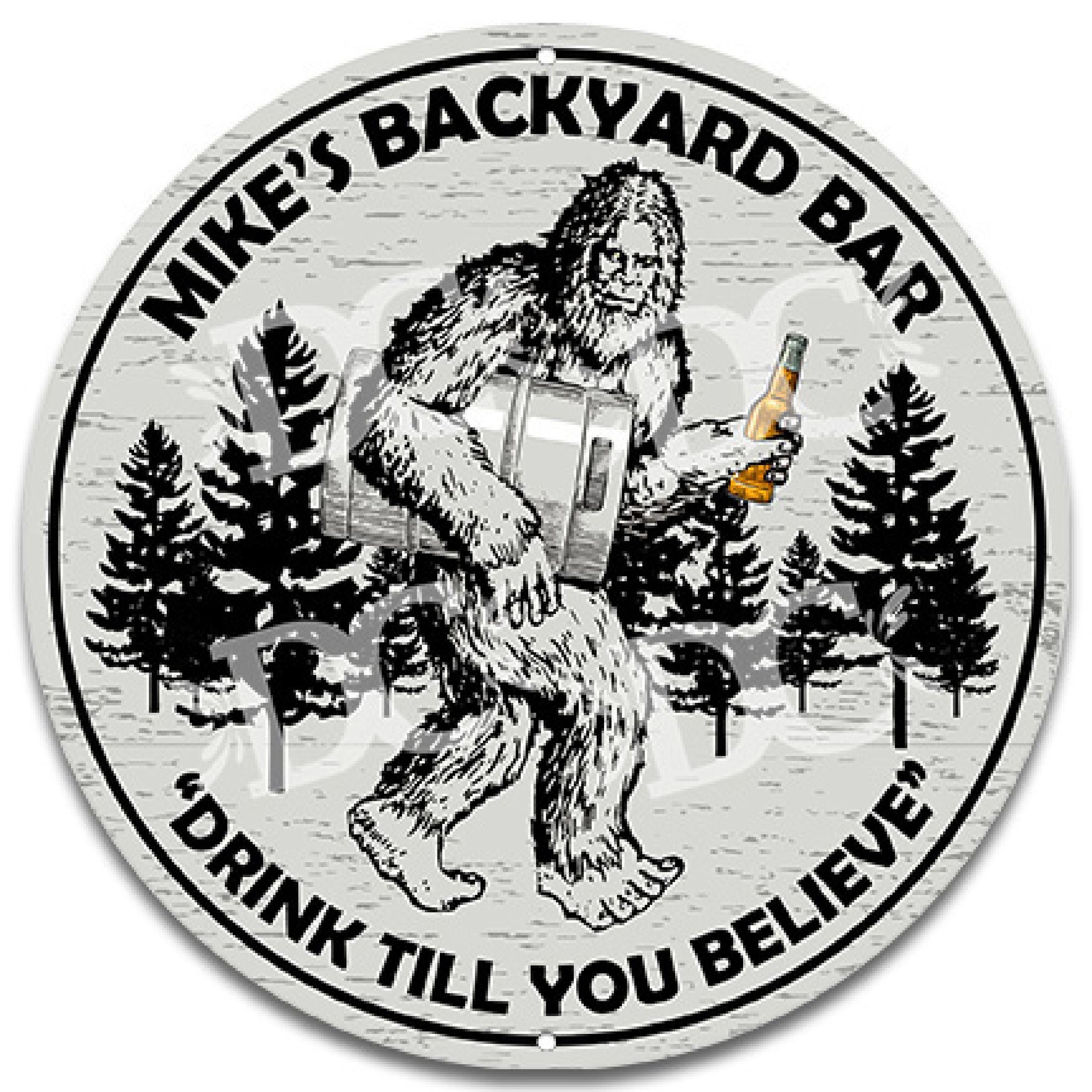 Personalized Bigfoot Backyard Bar Sign: Novelty Patio Decor - Etsy