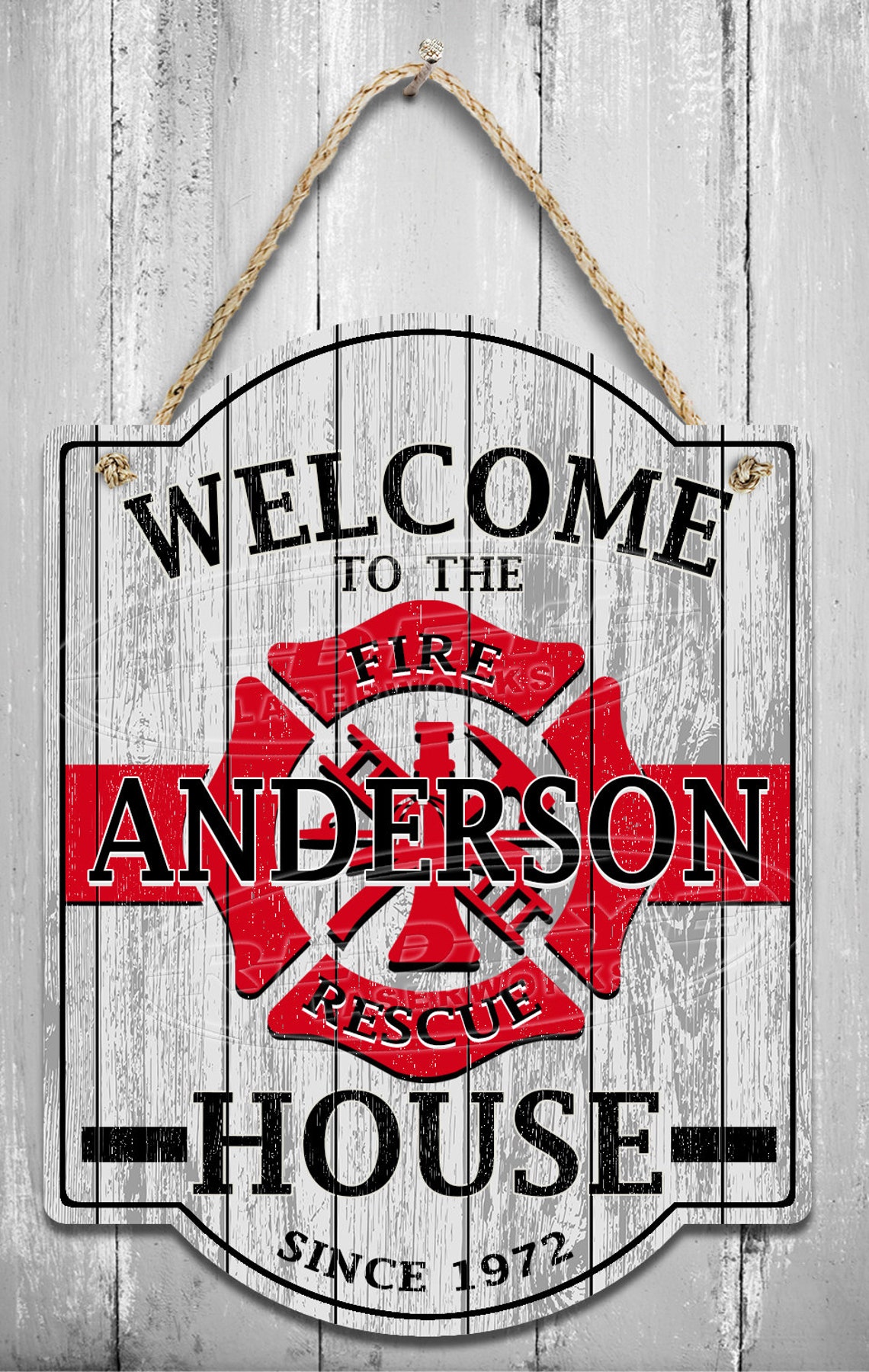 Firedighter House Welcome Sign Fire House Sign Firefighter - Etsy