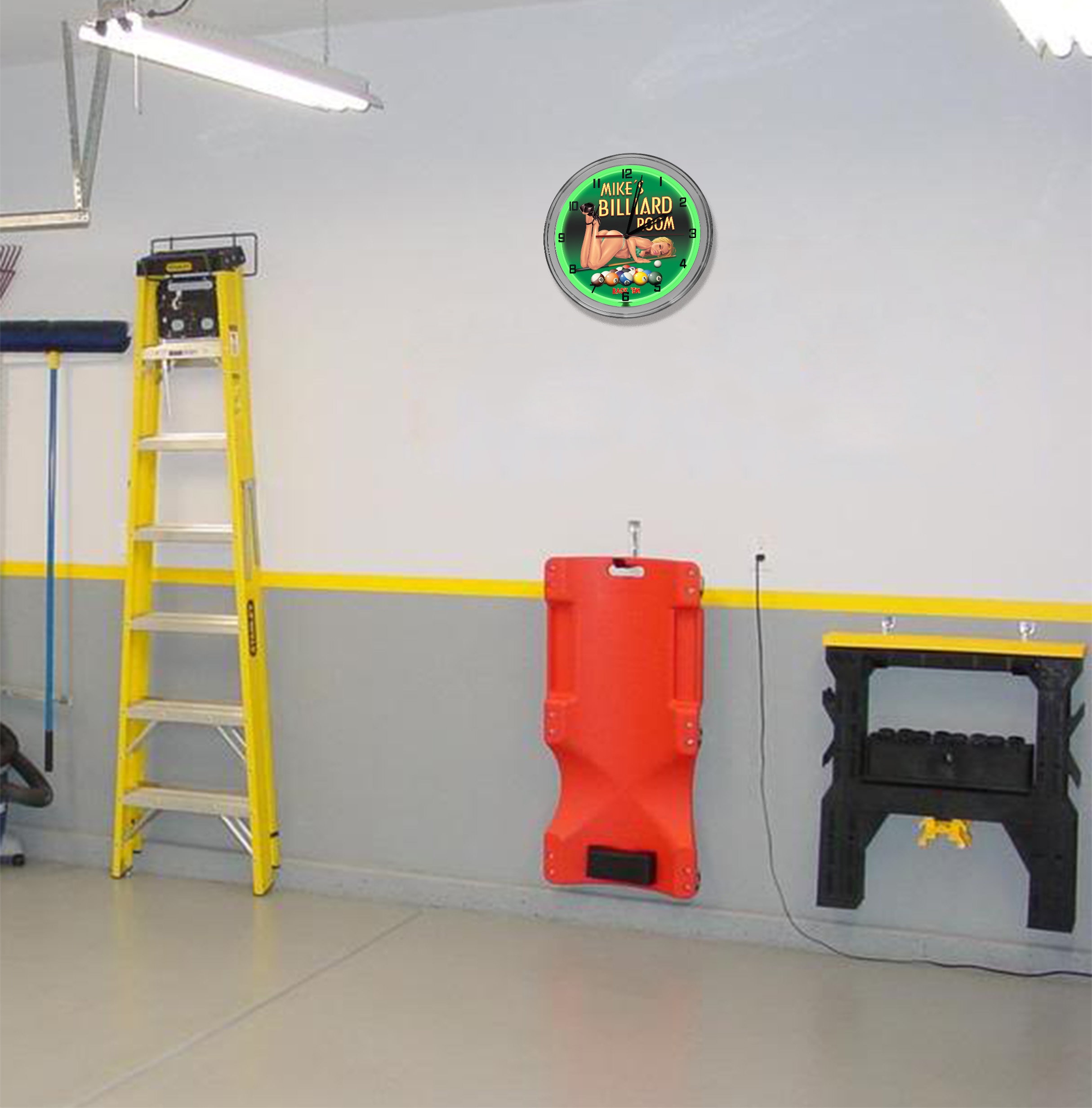 Billiards Pool Room Light up 16 in Clock Custom Pool Room - Etsy