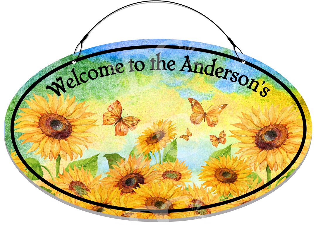 Sunflower Field Themed Metal Personalized Sign, Sunflowers Signs ...