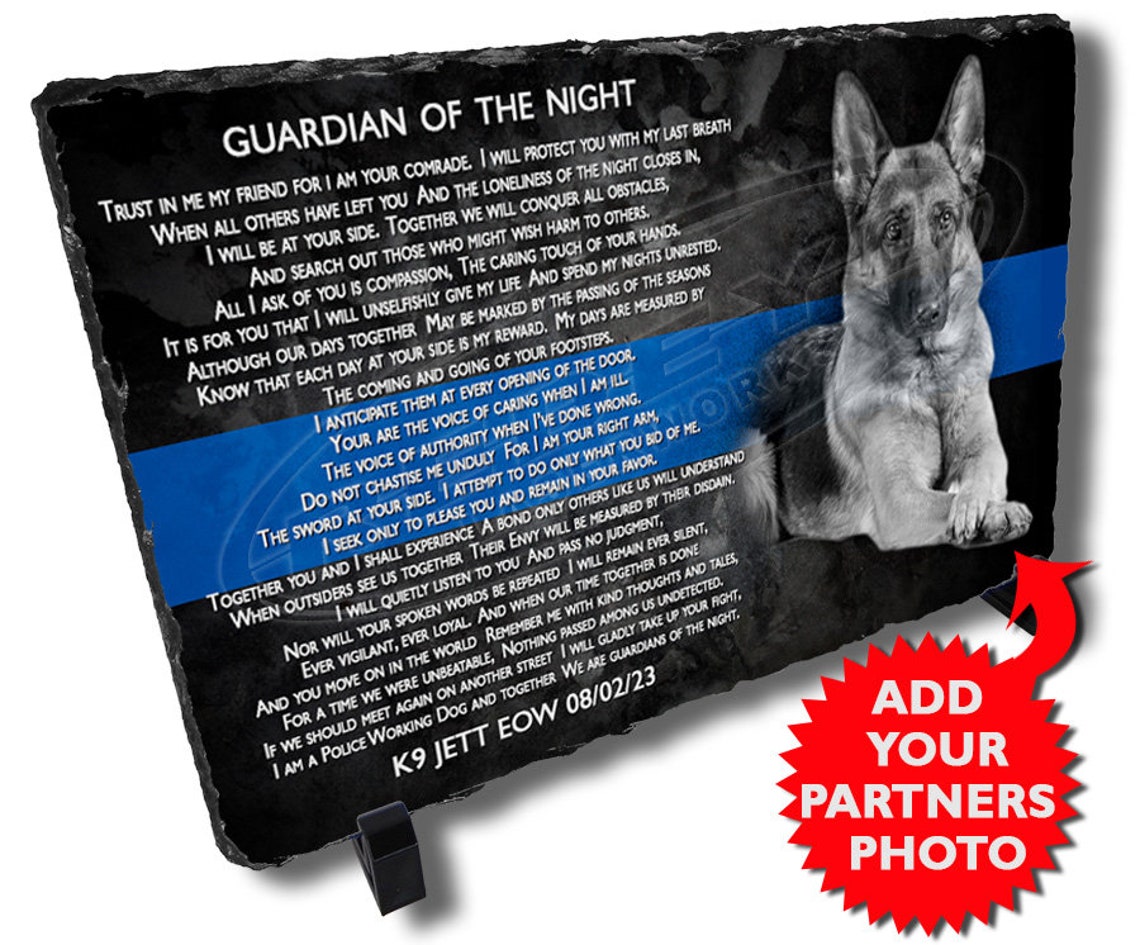 Personalized Police K9 Memorial Slate Plaque: Guardian Poem - Etsy