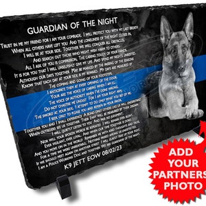 Personalized Police K9 Memorial Slate Plaque: Guardian Poem - Etsy