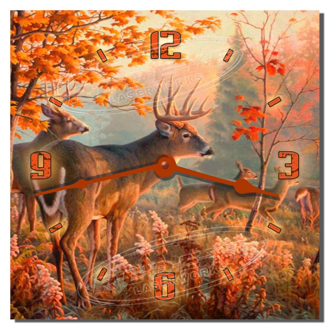 Deer Hunting Clock, Deer Hunting Signs, Hunting Camp Decor, Fall ...