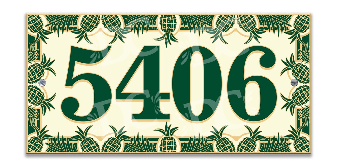 Pineapple Ceramic Address Tile, Pineapple Welcome Sign, Hawaiian ...