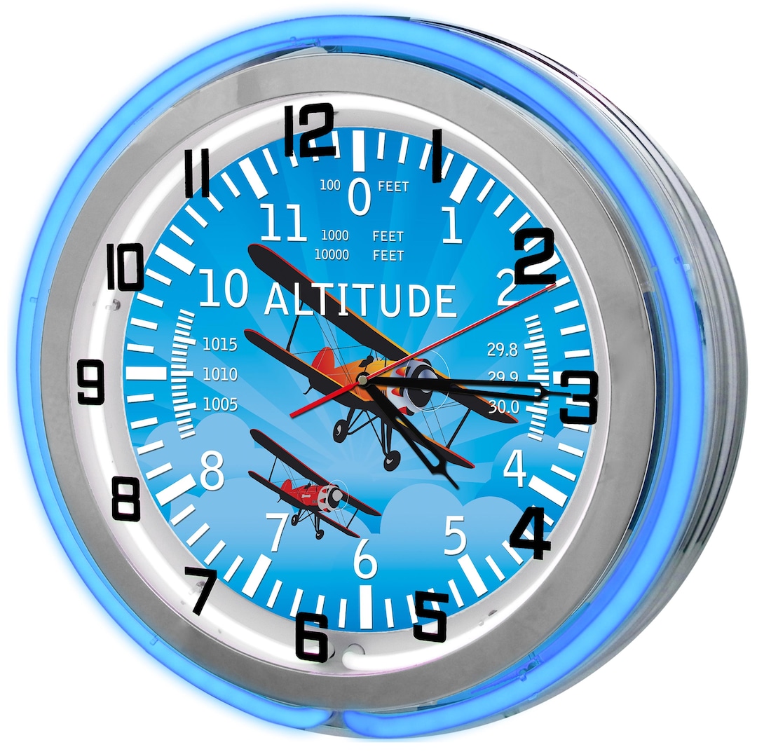 Pilot Aviation 19" Neon Sign Clocks, Custom Neon Signs, Pilot Décor ...